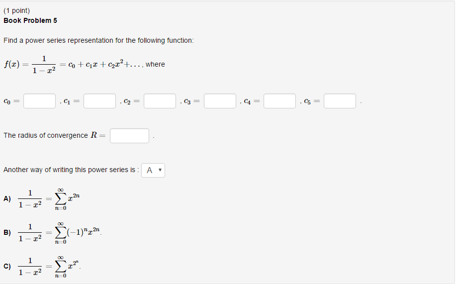 Solved Find a power series representation for the following | Chegg.com