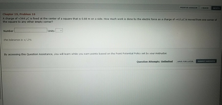 Solved PRINTER VERSION 4 BACK NEXT Chapter 19, Problem 18 A | Chegg.com