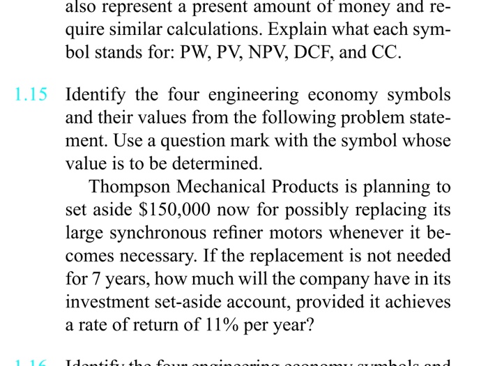 Solved Identify the four engineering economy symbols and | Chegg.com