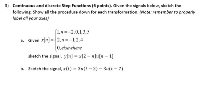 Solved 3) Continuous and discrete Step Functions (6 points). | Chegg.com