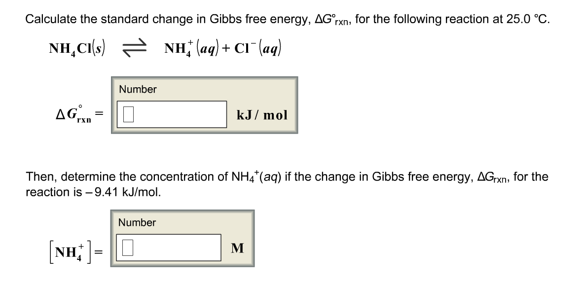 Calculate the standard change in Gibbs free energy, | Chegg.com