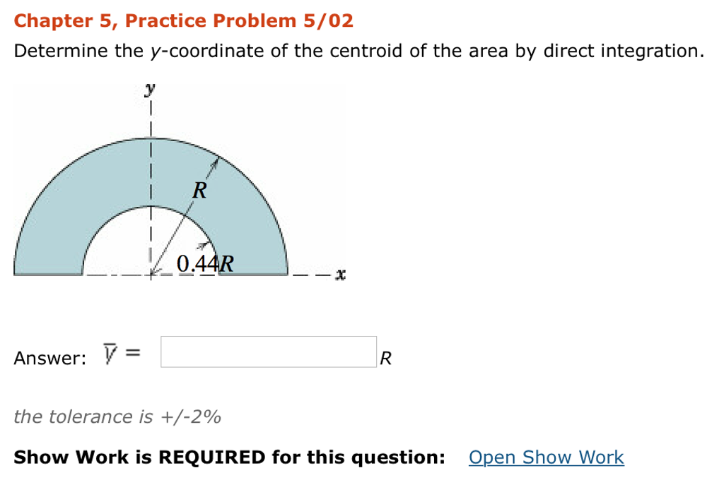 Solved Determine the y-coordinate of the centroid of the | Chegg.com