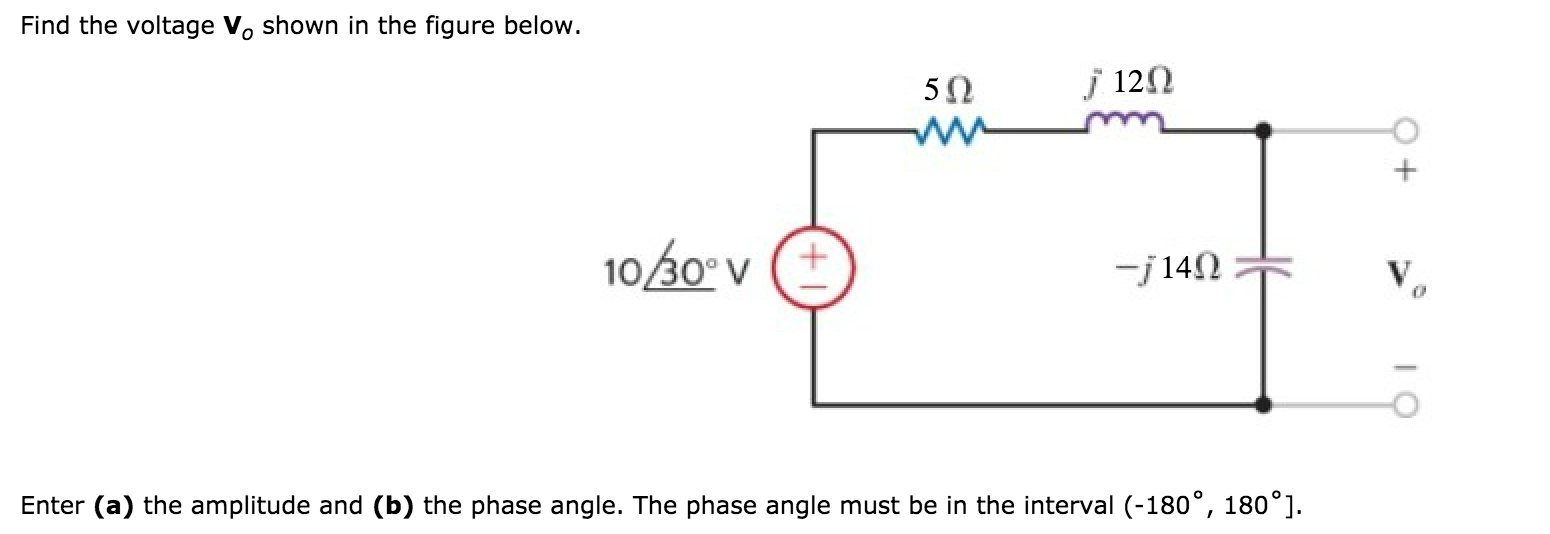 Solved Find the voltage Vo shown in the figure below. j 12 | Chegg.com