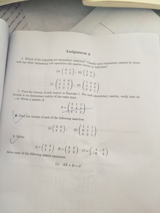 Solved Which of the following are elementary matrices? | Chegg.com
