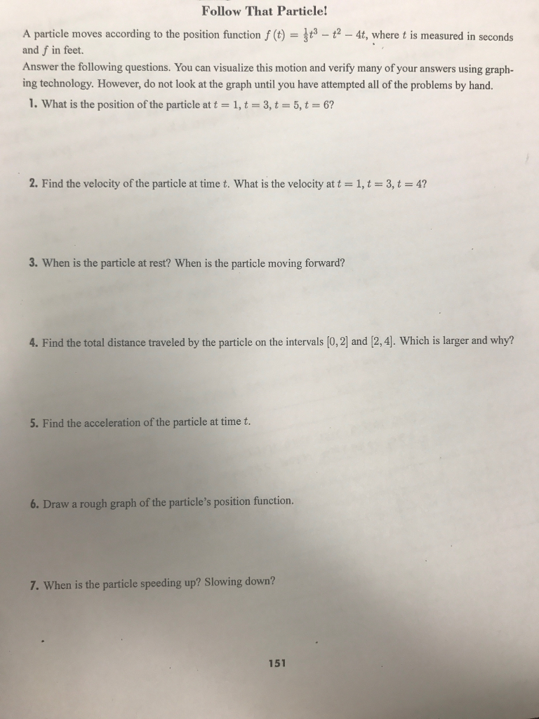 Solved A particle moves according to the position function | Chegg.com