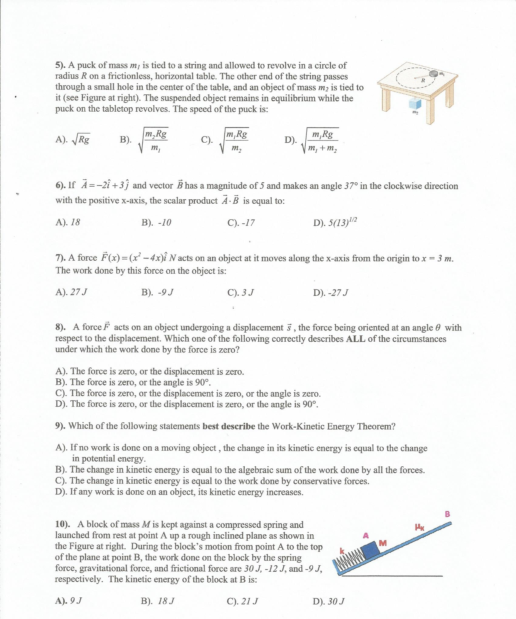 Solved A puck of mass m1 is tied to a string and allowed to | Chegg.com