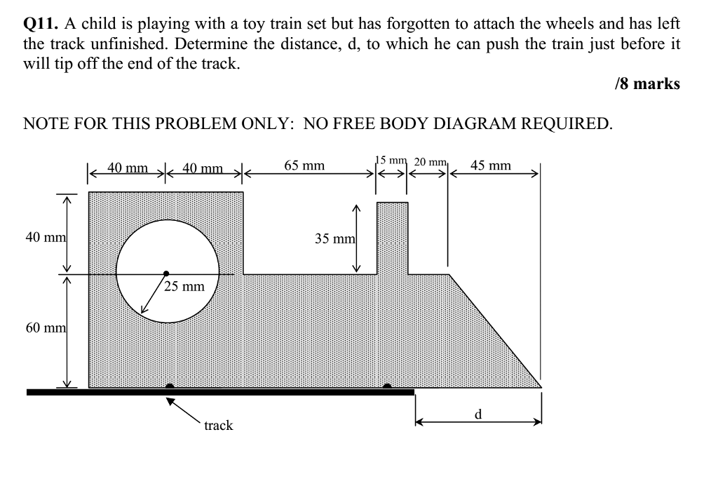 Solved A child is playing with a toy train set but has | Chegg.com