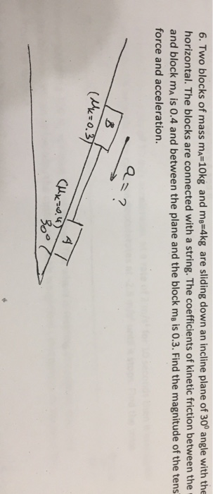 Solved Two blocks of mass m_A = 10kg and m_B = 4kg are | Chegg.com