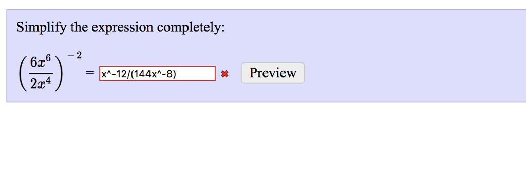 Solved Simplify the expression completely: * Preview | | Chegg.com