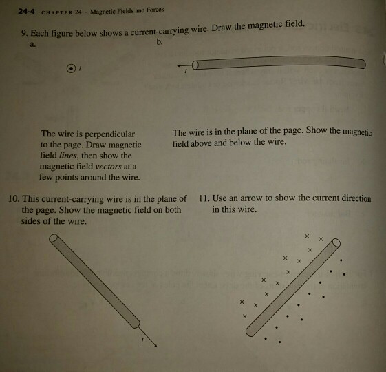 Solved CHAPTER 24 Magnetic Fields and Forces 9. Each ficure | Chegg.com