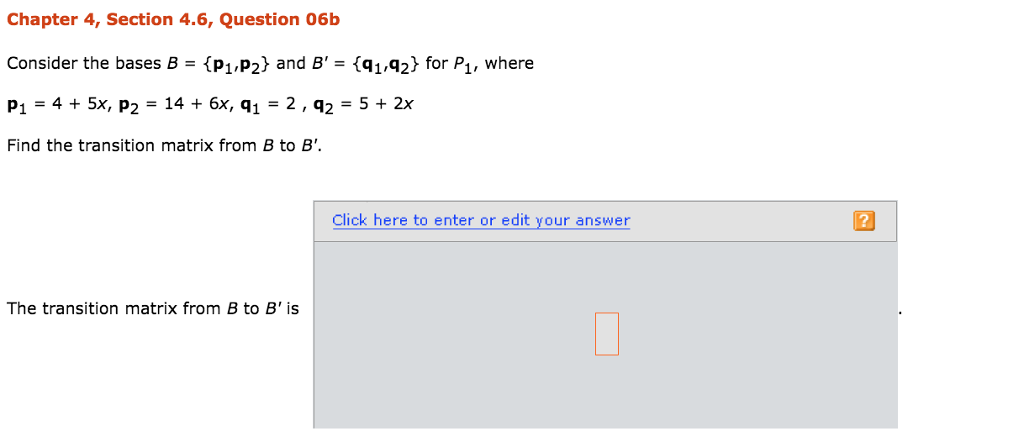 Solved Chapter 4, Section 4.6, Question 06b Consider the | Chegg.com
