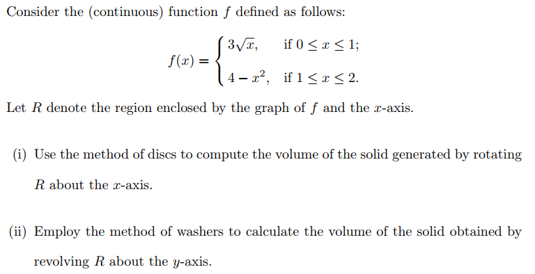 Solved Consider the (continuous) function f defined as | Chegg.com