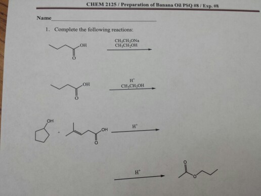 Solved Complete the following reactions: | Chegg.com
