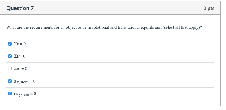 Solved Question 7 2 pts What are the requirements for an | Chegg.com