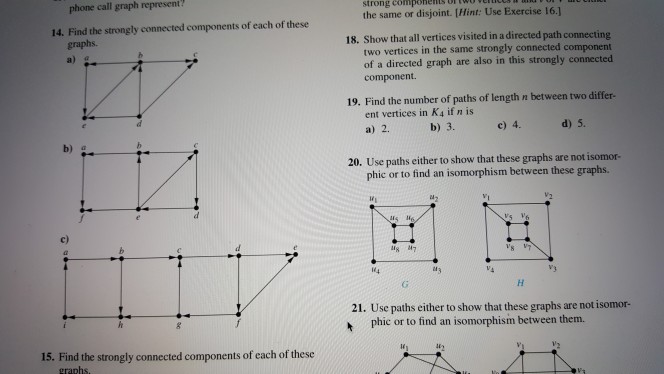 Solved phone call graph represent strong componenis u w the | Chegg.com