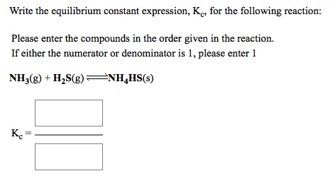 Solved Write the equilibrium constant expression, K_C, for | Chegg.com