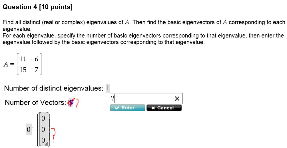 Solved Find all distinct (real or complex) eigenvalues of A. | Chegg.com