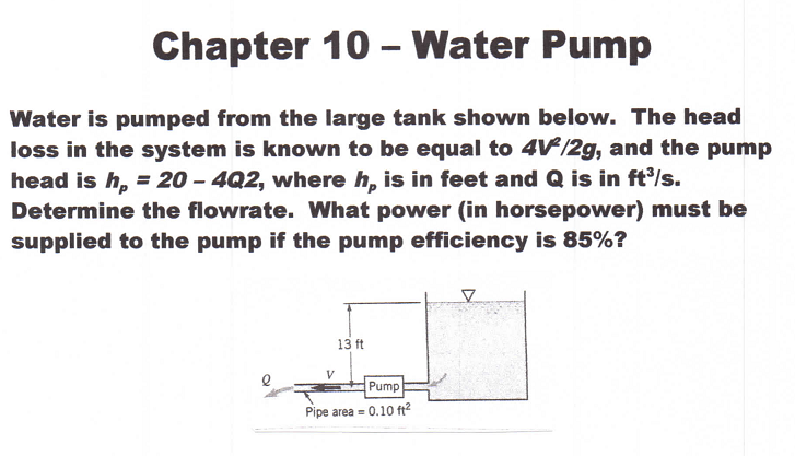 Solved Water Pump, Fluid mechanics Water is pumped from the | Chegg.com
