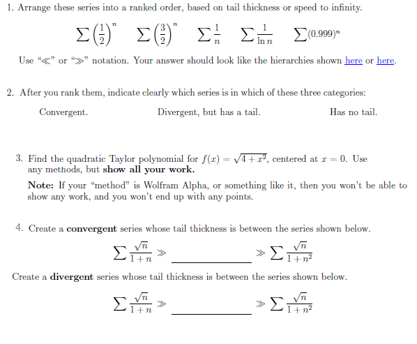 Solved Arrange these series into a ranked order, based on | Chegg.com