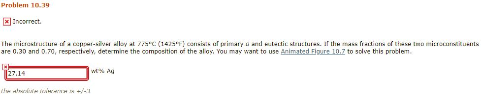 Solved Problem 10.39 XIncorrect. The microstructure of a | Chegg.com