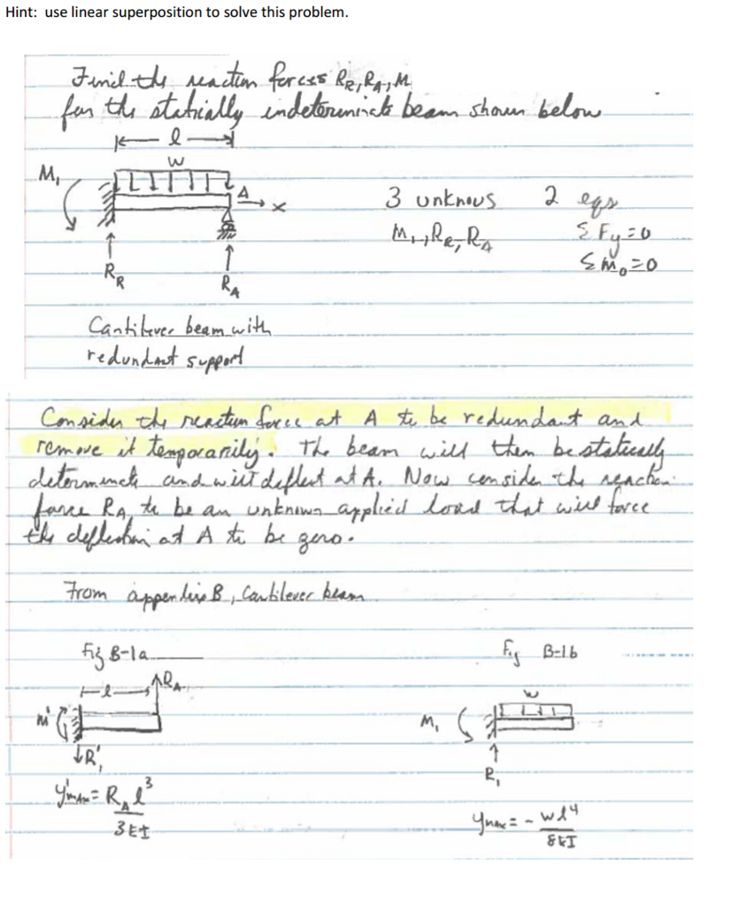 Solved Find the reaction forces R_R, R_A, M for the | Chegg.com