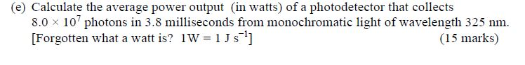 Solved Calculate the average power output (in watts) of a | Chegg.com