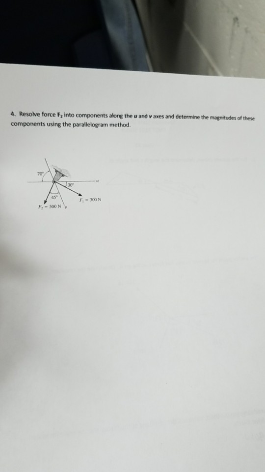 Solved 4. Resolve force F, into components along the u and v | Chegg.com