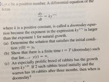Solved Let be a positive number. A differential equation of | Chegg.com