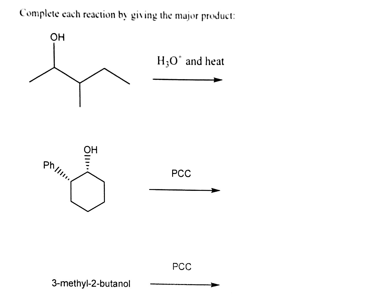 Solved Complete each reaction by giving the major product: | Chegg.com