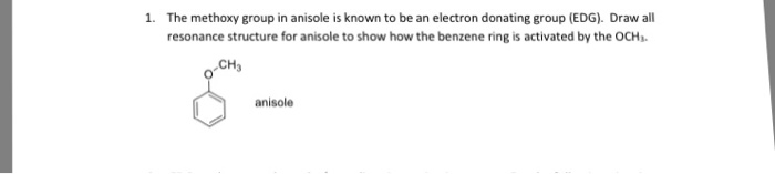 Solved The methoxy group in anisole is known to be an | Chegg.com