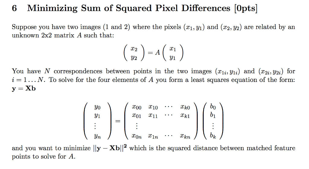 6 Minimizing Sum Of Squared Pixel Differences Opts