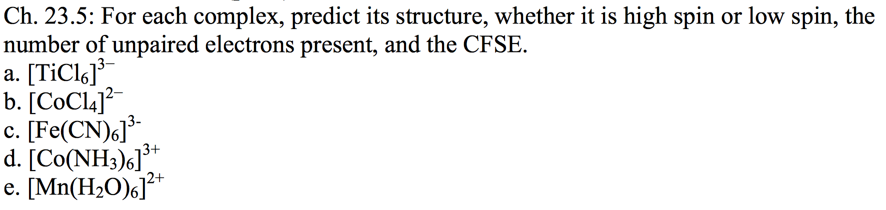 Solved For each complex, predict its structure, whether it | Chegg.com