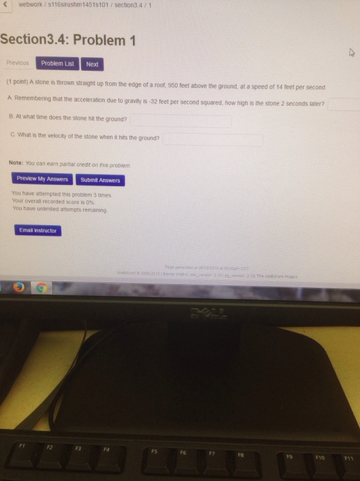 Solved webwork/ $116sirushm 1451s101 / section3.4/1 | Chegg.com