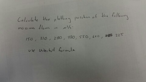 Solved Calculate the plotting position of the following | Chegg.com