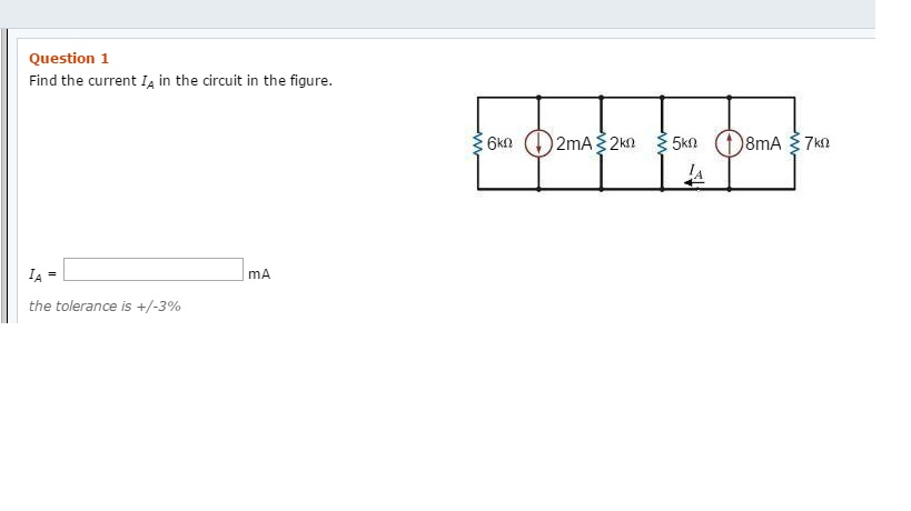 Solved Find the current I_A in the circuit in the figure. | Chegg.com