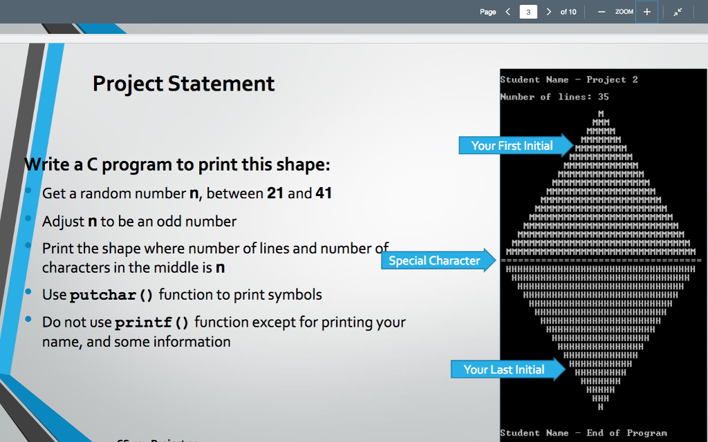 Solved C Programing, Creating a Diamond Shape with Unique | Chegg.com