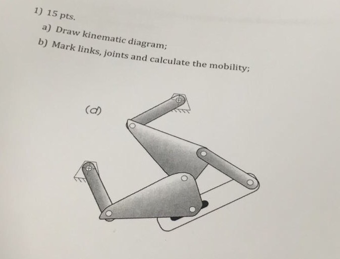 Solved Draw kinematic diagram; Mark links, joints and | Chegg.com