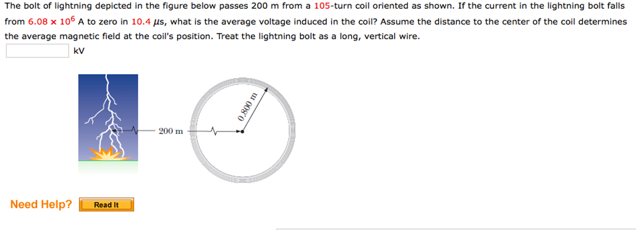 Solved The bolt of lightning depicted in the figure below | Chegg.com