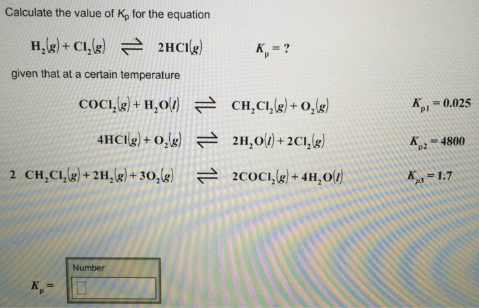 Solved Calculate the value of Kp for the equation given that | Chegg.com