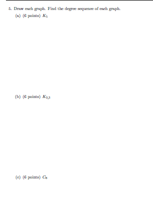 Solved Draw each graph. Find the degree sequence of each | Chegg.com