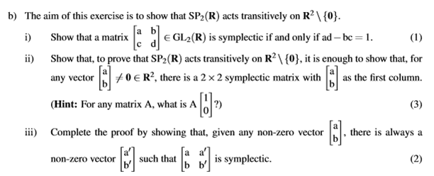 Solved The aim of this exercise is to show that Sp_2(R) acts | Chegg.com