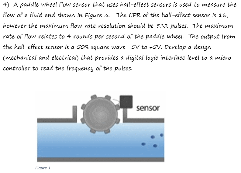 4) A paddle wheel flow sensor that uses hall-effect | Chegg.com