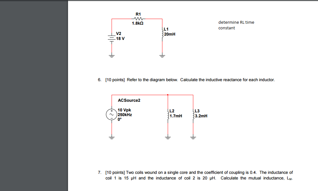 Solved Refer to the diagram below. Calculate the inductive | Chegg.com