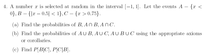 Solved A number x is selected at random in the interval [-1, | Chegg.com