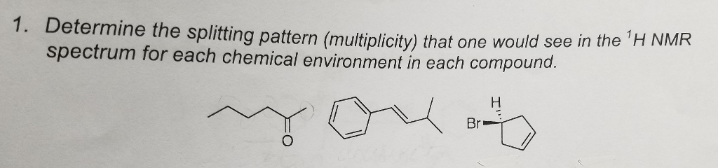 Solved Determine the splitting pattern (multiplicity) that | Chegg.com
