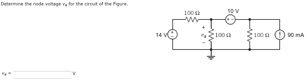 Solved Determine the node voltage va for the circuit of the | Chegg.com