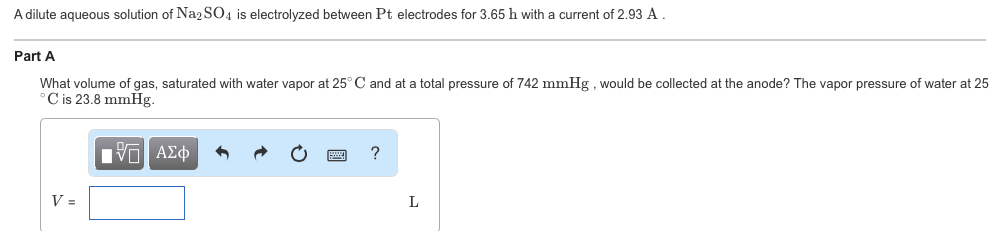 Solved A dilute aqueous solution of Na_2 SO_4 is | Chegg.com