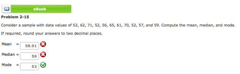 Solved eBook Problem 2-15 Consider a sample with data values | Chegg.com Solved eBook Problem 2-15 Consider a sample with data values | Chegg.com