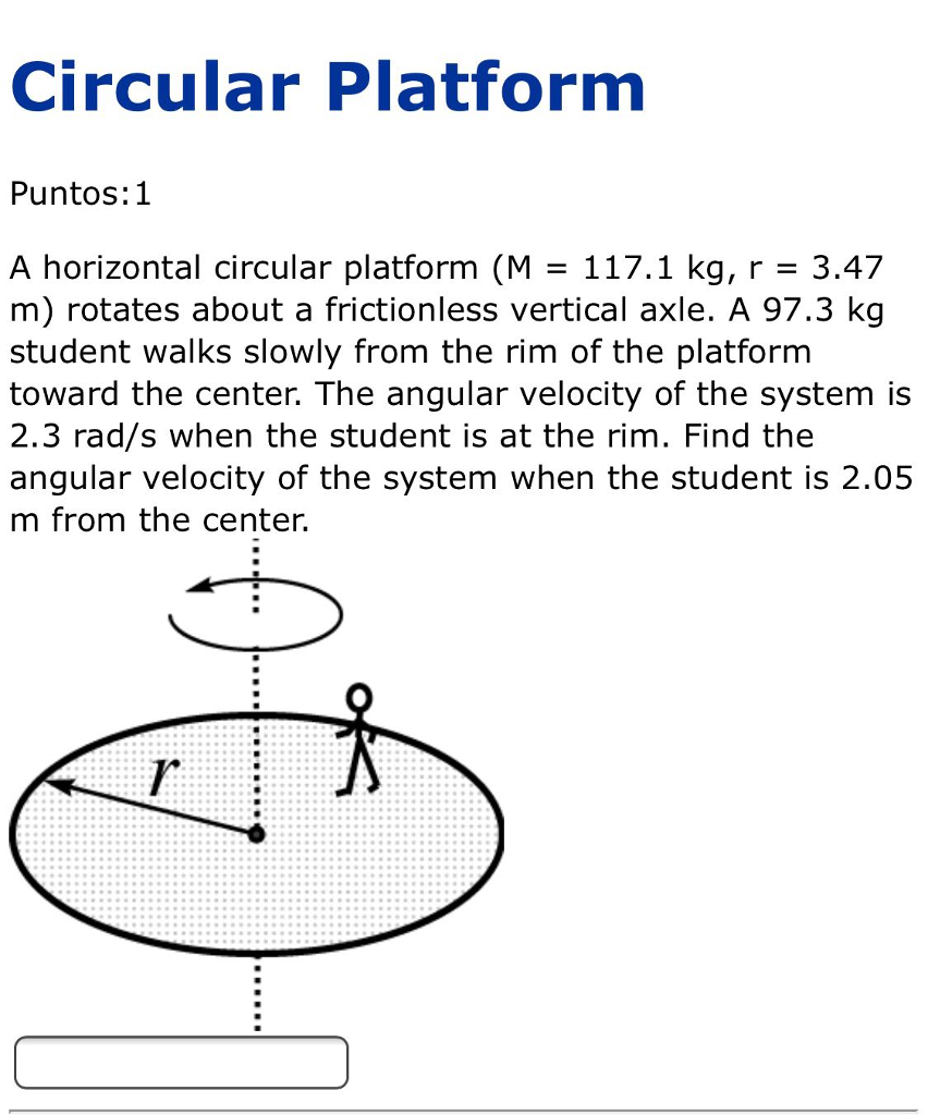 Solved Circular Platform Puntos:1 A horizontal circular | Chegg.com