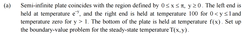 Semi-infinite plate coincides with the region defined | Chegg.com
